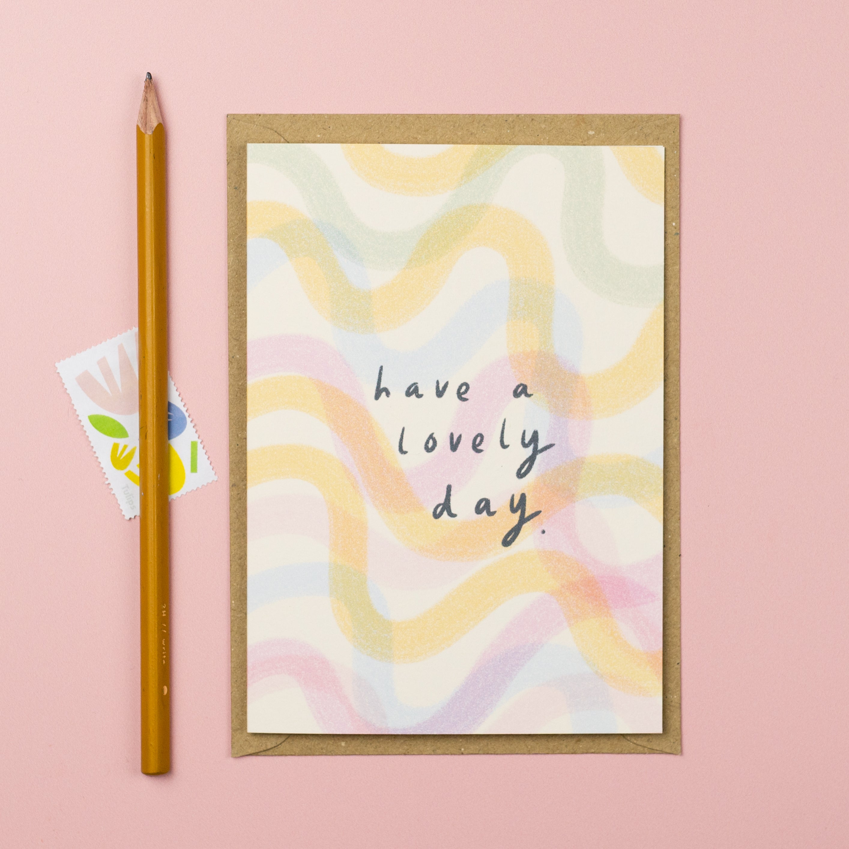 Lovely day pastel squiggle card – Letterbox Lane